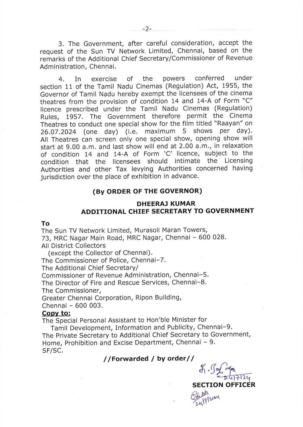 Raayan: Tamil Nadu Govt permits 5 shows for Dhanush 50 Tamil Movie, Music Reviews and News